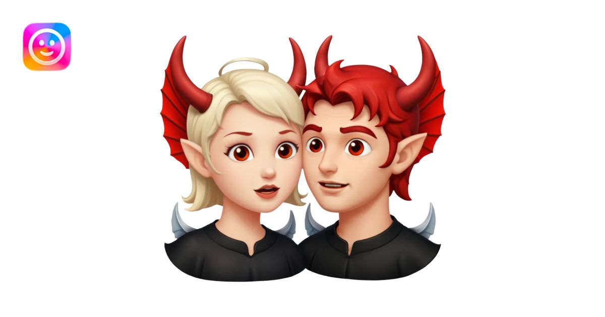 devil and angel whispering to the ear emoji | AI Emoji Generator
