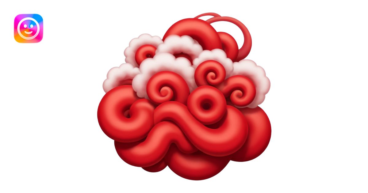 Nube roja como las de akatsuki de naruto emoji | AI Emoji Generator