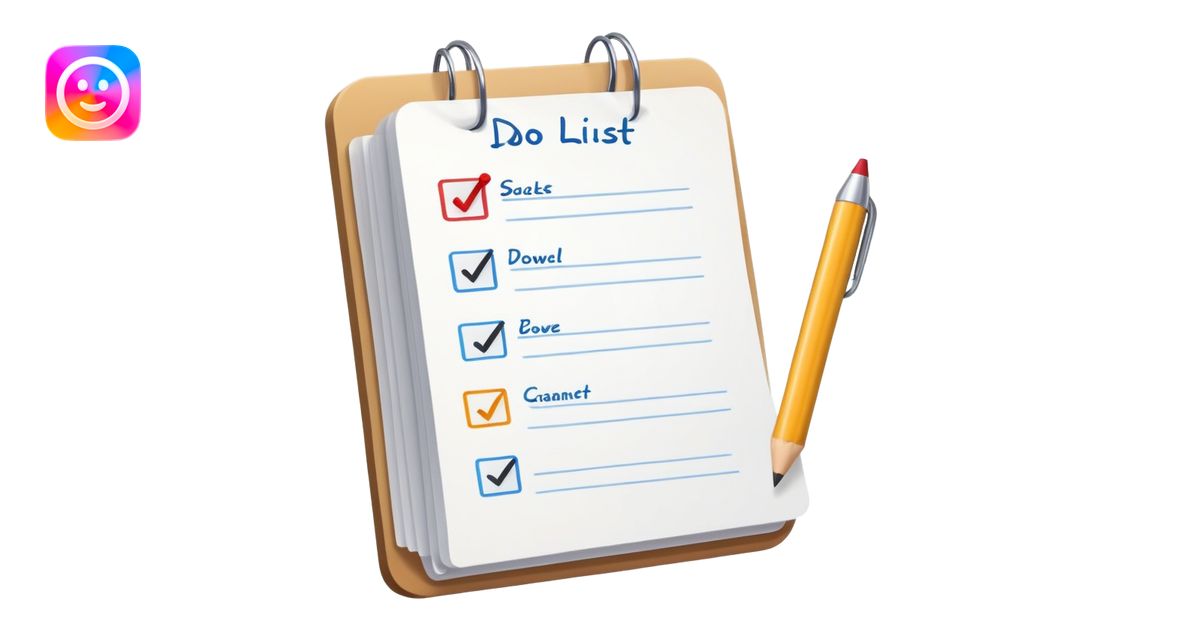 completed to-do list with all items checked off emoji | AI Emoji Generator