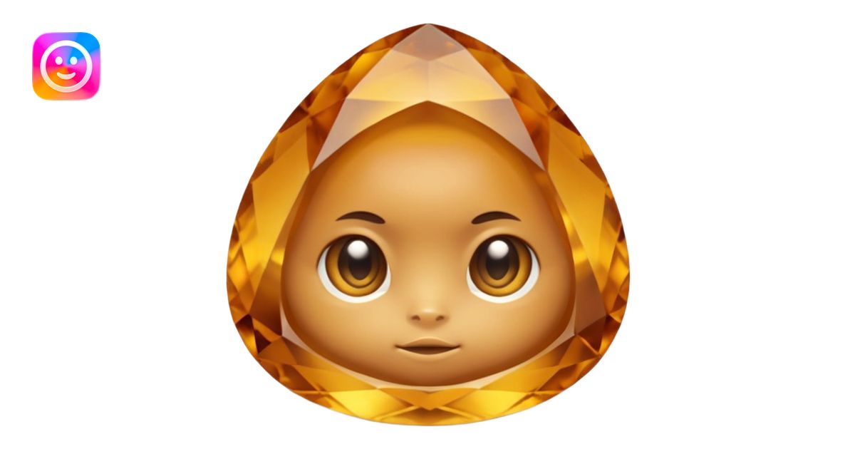 Single gemstone rock character, warm golden citrine, squat and heavy ...
