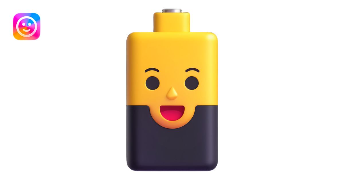 3D battery charge emoji, 100% charged emoji | AI Emoji Generator