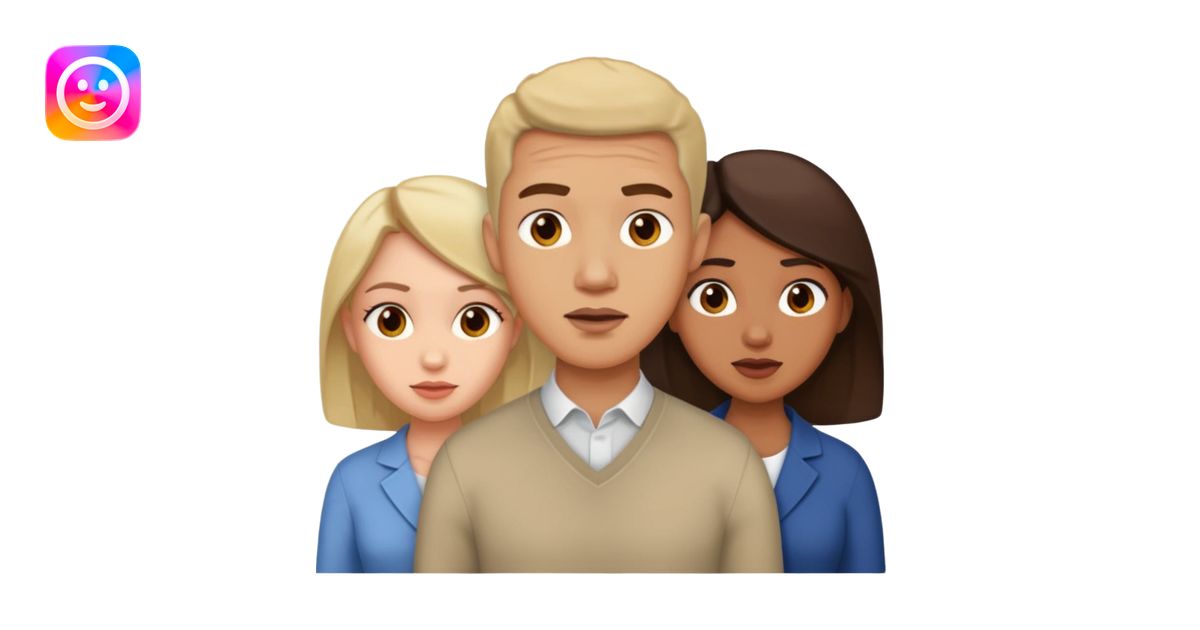 polygynie 1 man 3 women emoji | AI Emoji Generator