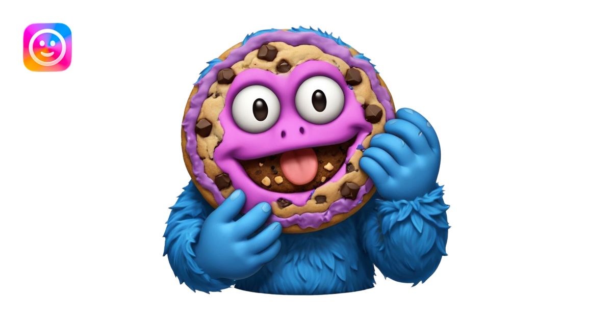 cookie monster devouring cookies emoji | AI Emoji Generator