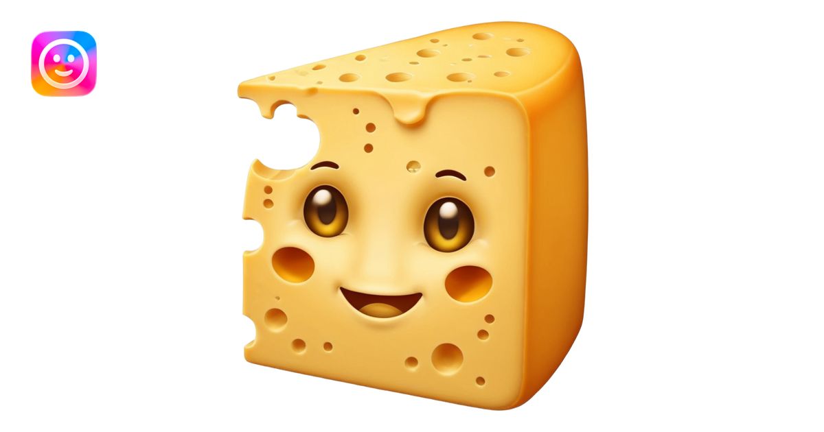 Cheese with a toupe on its head emoji | AI Emoji Generator