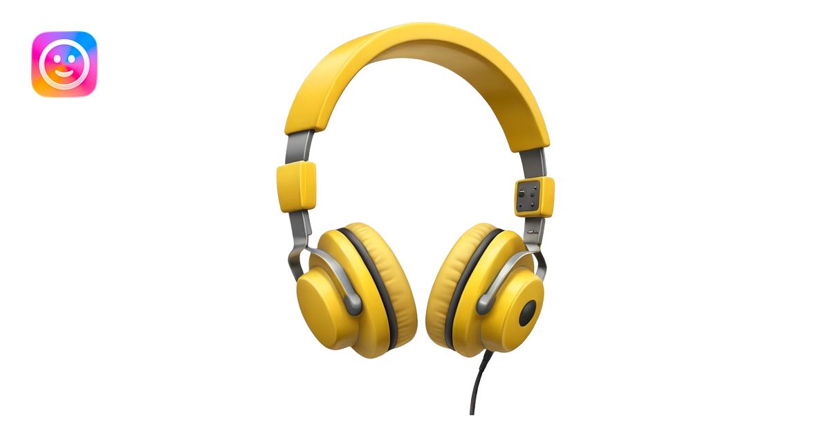 vintage yellow headphone emoji | AI Emoji Generator