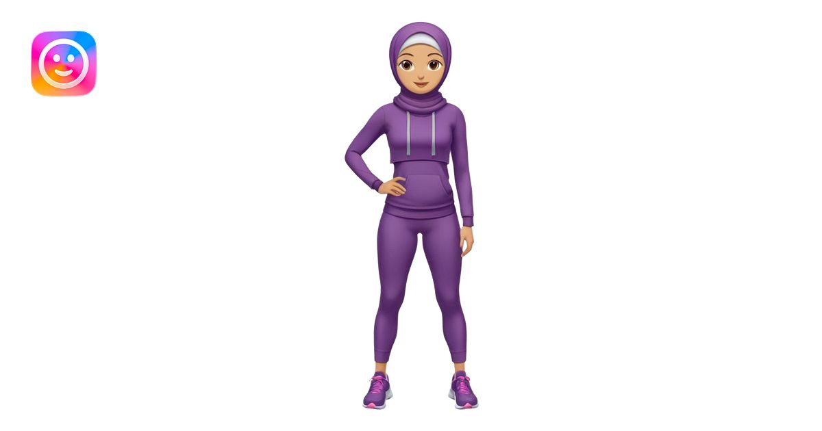 High resolution full body of a girl wearing a hijab and is a fitness ...