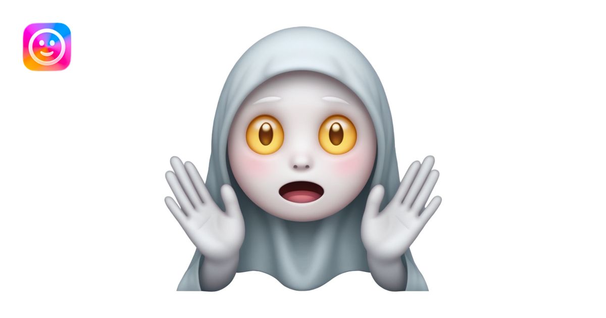 horror emoji with shy expression, timid ghost peeking from behind its ...
