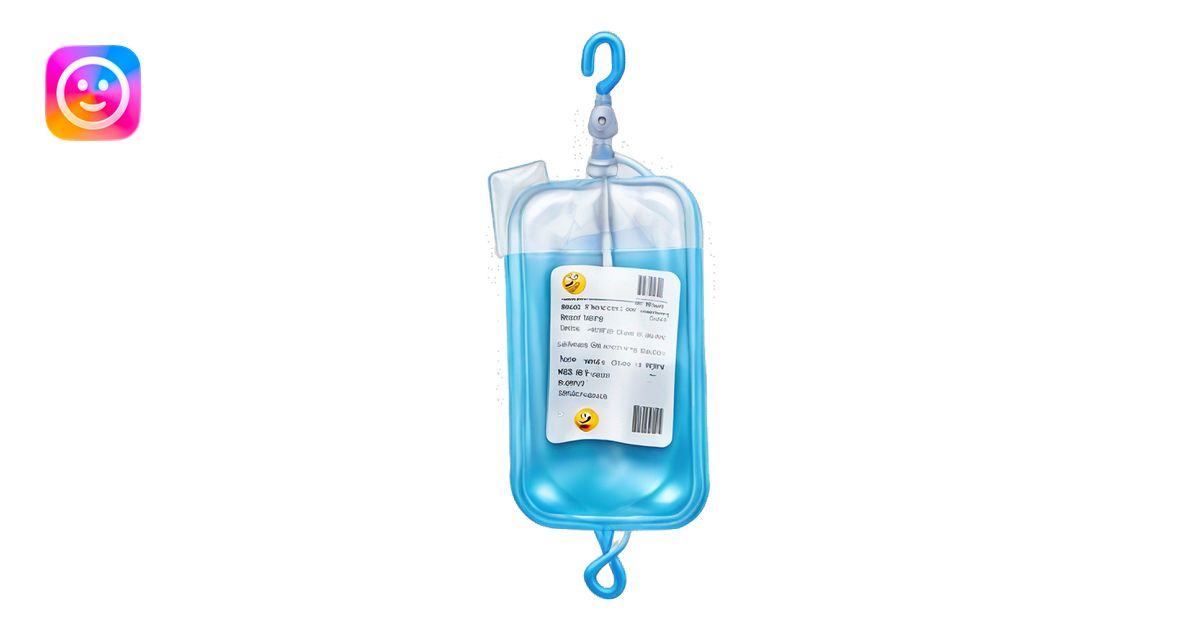 Rectangular transparent plastic iv bag filled with 500ml of fluid ...