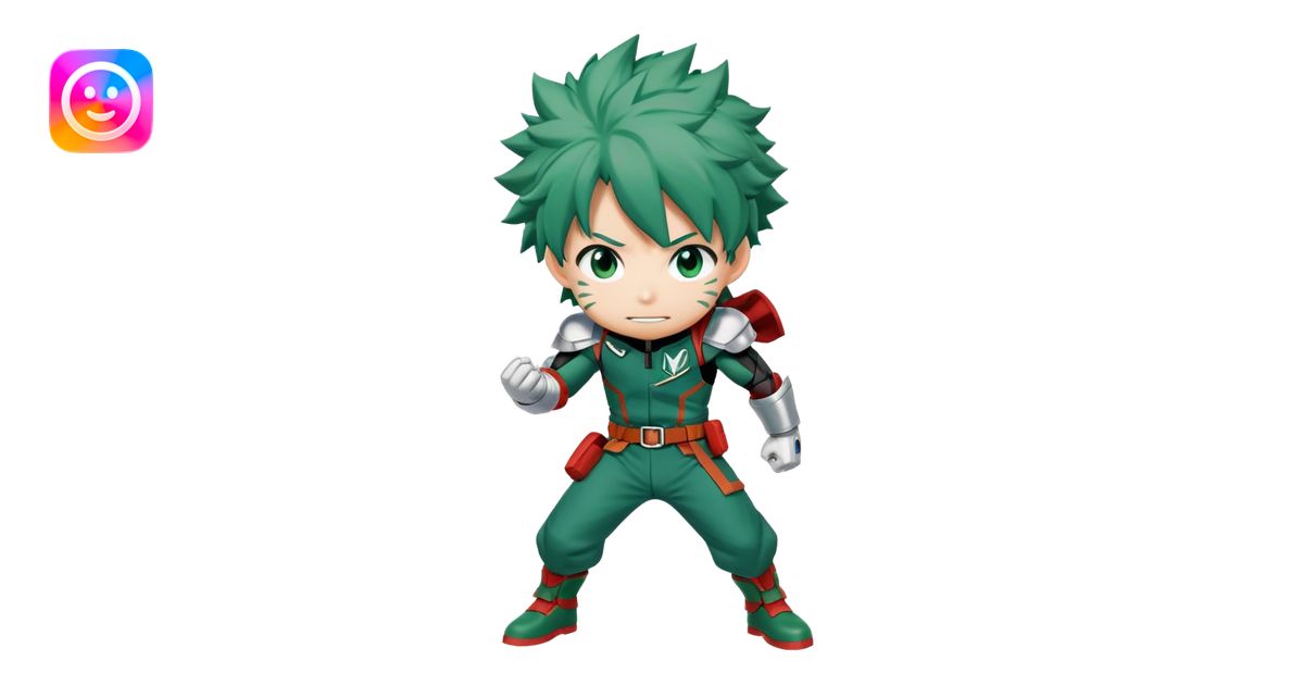 Izuku Midoriya (Deku) from My Hero Academia with green hair and hero ...