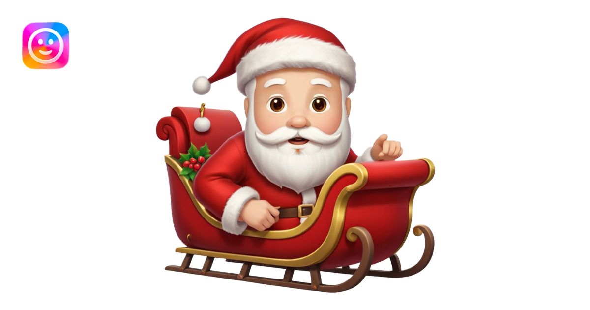 d'Eco de noël avec le père noël sur son traineau emoji | AI Emoji Generator