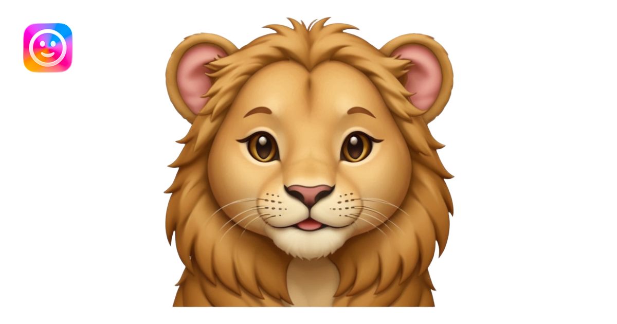 Happy cute kissing Lioness emoji | AI Emoji Generator