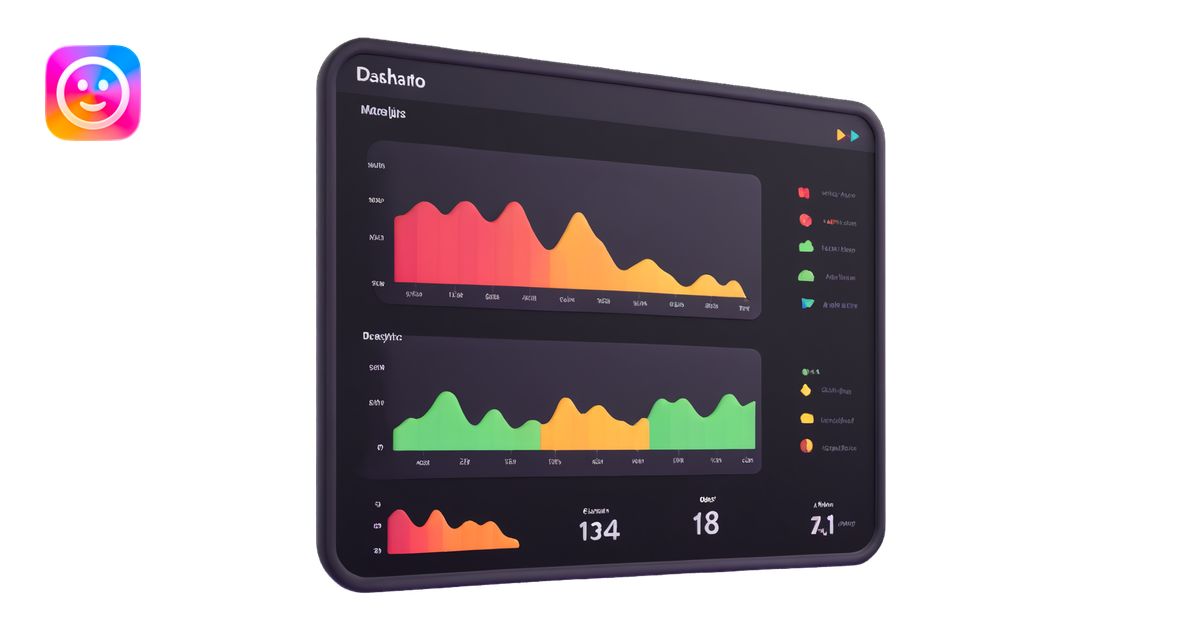 dashboard with analytics metrics emoji | AI Emoji Generator