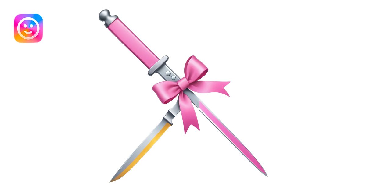 a knife with a pink ribbon bow emoji | AI Emoji Generator