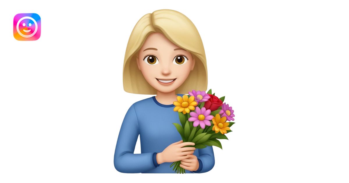 flower-holding person bouqet emoji | AI Emoji Generator