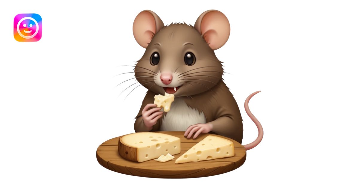 make a rat eating cheese emoji | AI Emoji Generator
