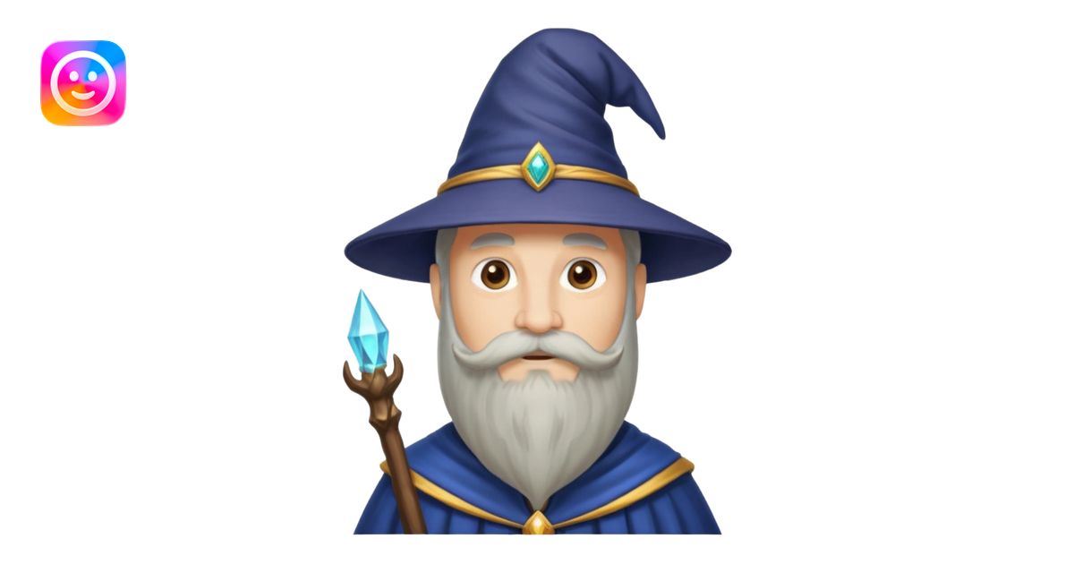 wizard with mustache emoji | AI Emoji Generator