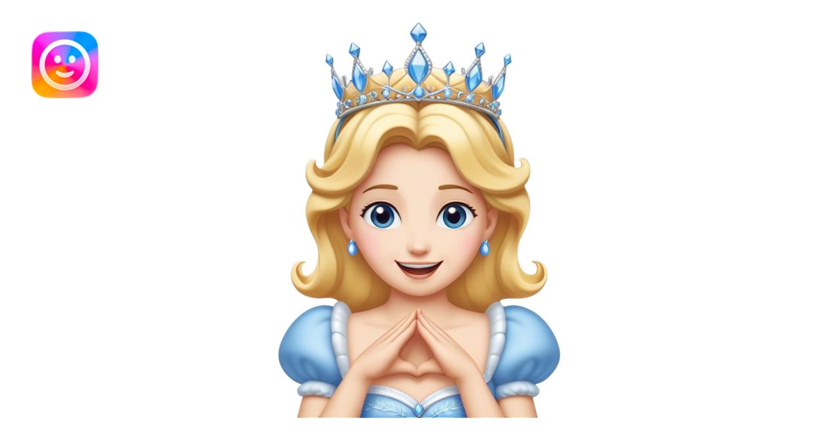 Cinematic Playful Cinderella Portrait Emoji, Blushing with excitement ...