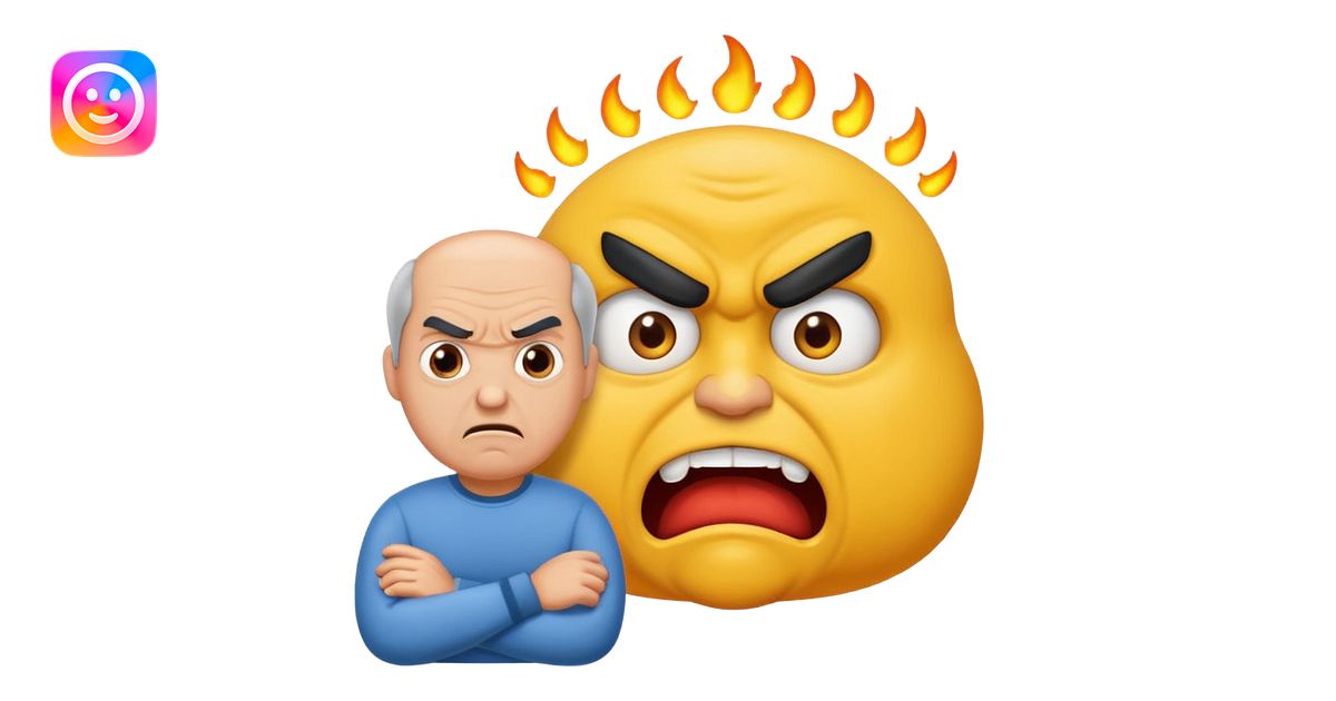 Big text "mopo" above and an angry man emoji | AI Emoji Generator
