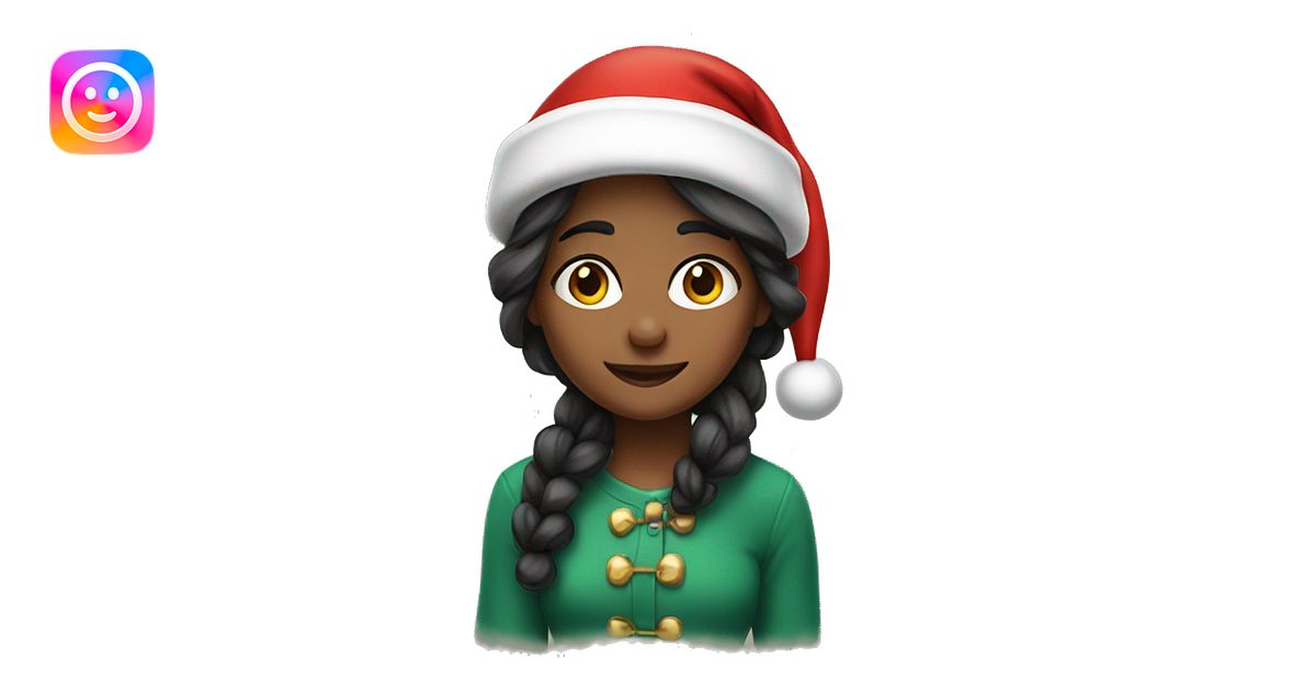 Evie with Santa hat emoji | AI Emoji Generator
