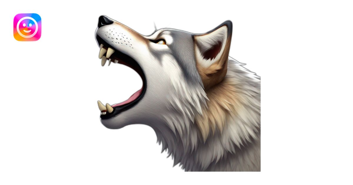 Howling wolf emoji | AI Emoji Generator
