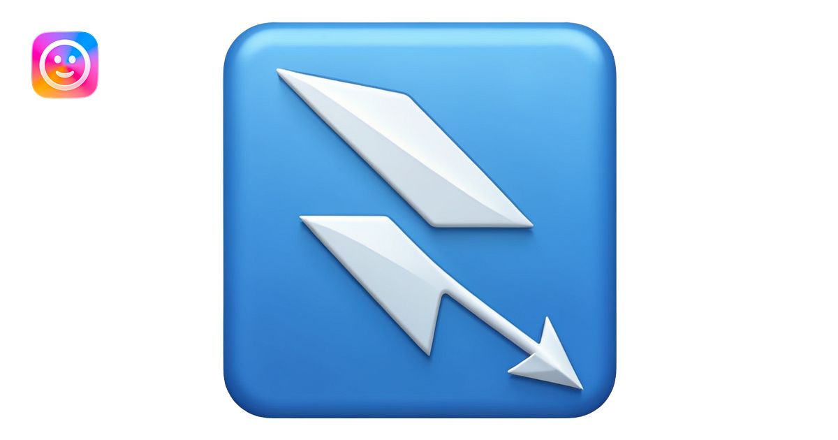 Un cuadrado azul con una flecha en medio emoji | AI Emoji Generator