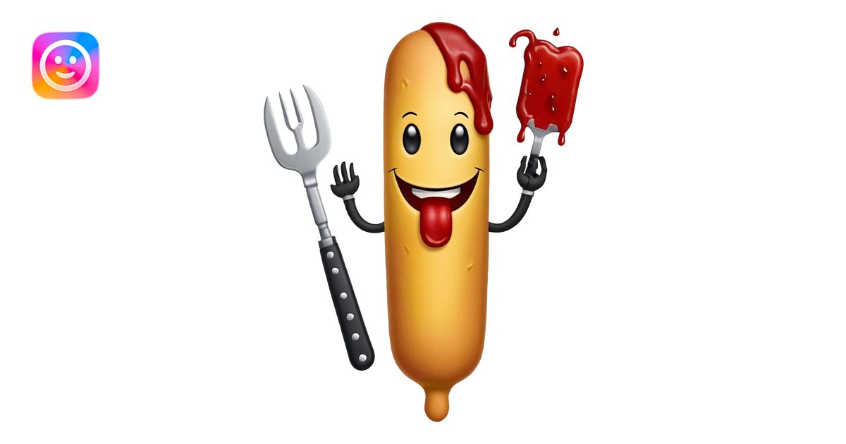 evil murderous corndog emoji | AI Emoji Generator