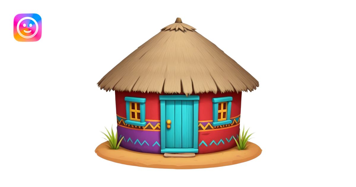 African mud hut tribal house, round adobe clay hut, thatched roof ...