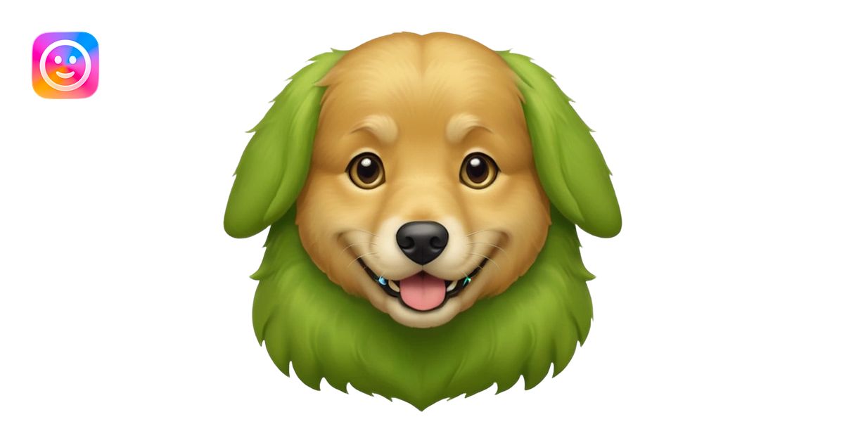 green dog extra furry golden retriever. The dog fur is totally green ...