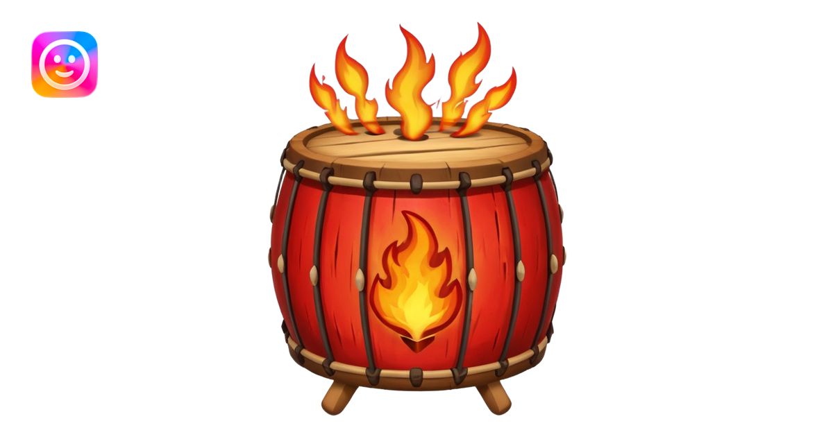 SHAMAN DRUM FIRE emoji | AI Emoji Generator