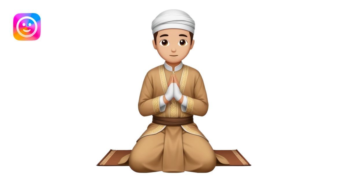 Kneeling for Islamic prayer emoji | AI Emoji Generator