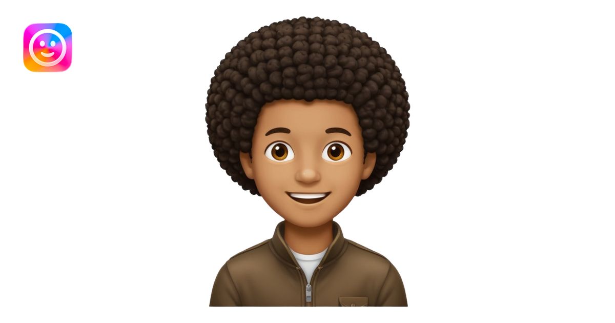 Black boy with a small afro emoji | AI Emoji Generator