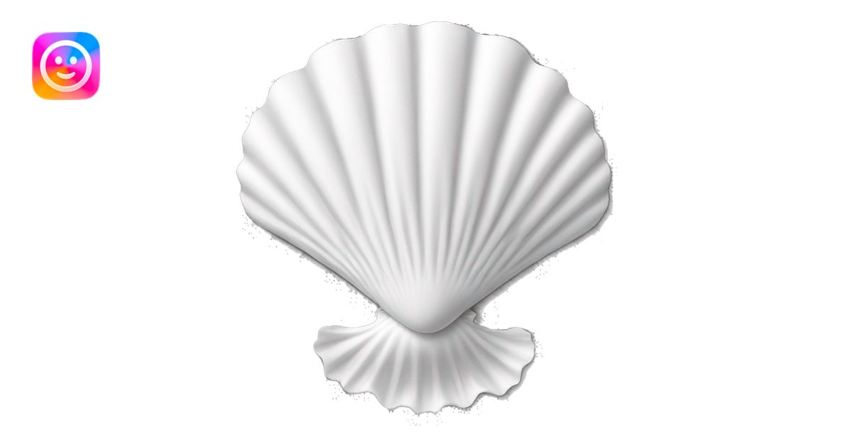 White scallop shell emoji | AI Emoji Generator