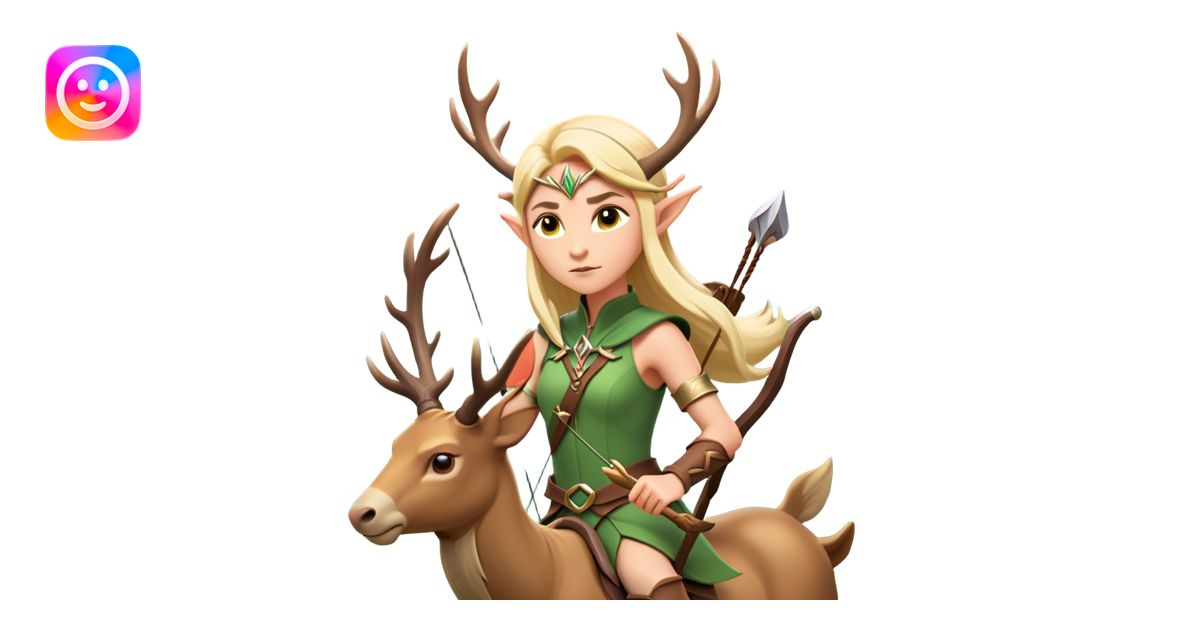 clash-of-clans-aesthetic-blond-elf-archer-portrait-emoji, rendered in a ...