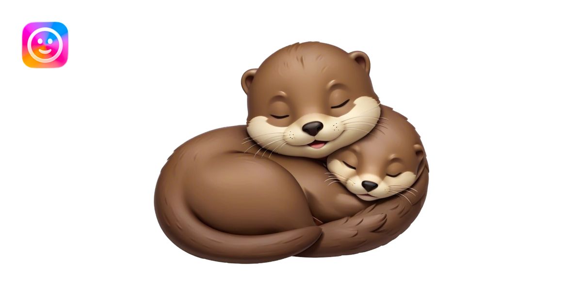 Meme-Worthy Cute Sleeping Otter Portrait Emoji, Head resting peacefully ...