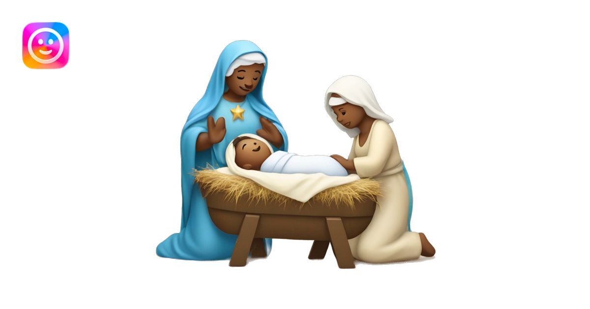Nativity scene, baby on a manger, Mary and Joseph emoji | AI Emoji ...