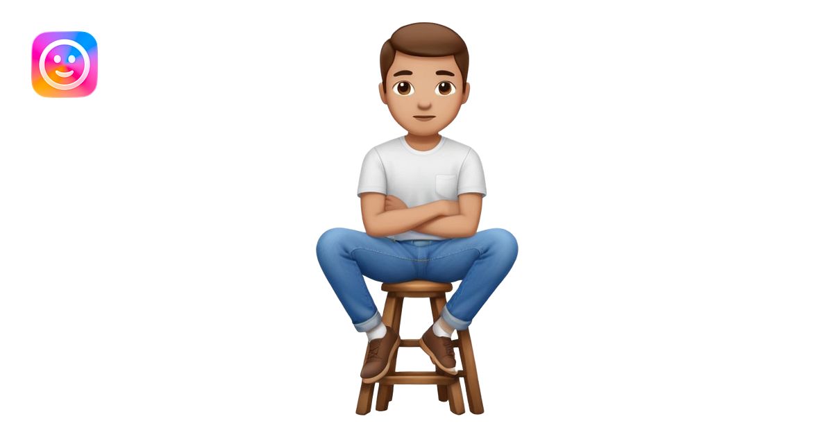 a person sitting on a stool with straight back turn in straight body ...