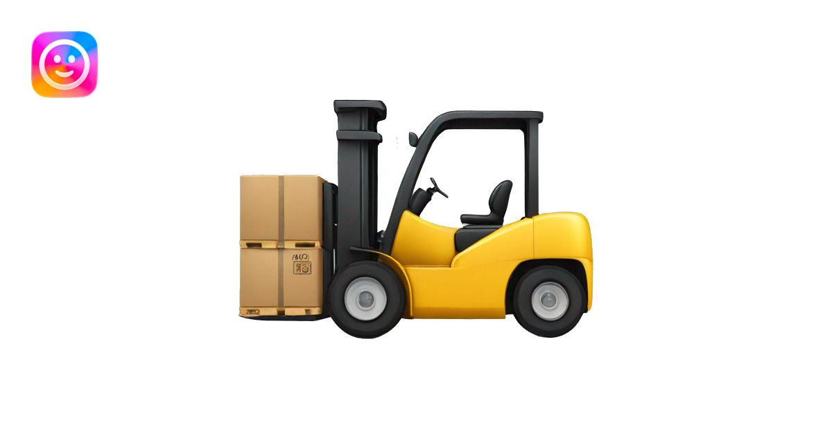 Semi carrying forklifts emoji | AI Emoji Generator