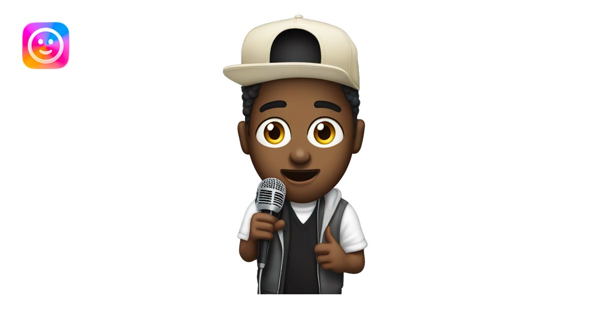 OhCris! Rapper Rapping into a Microphone emoji | AI Emoji Generator