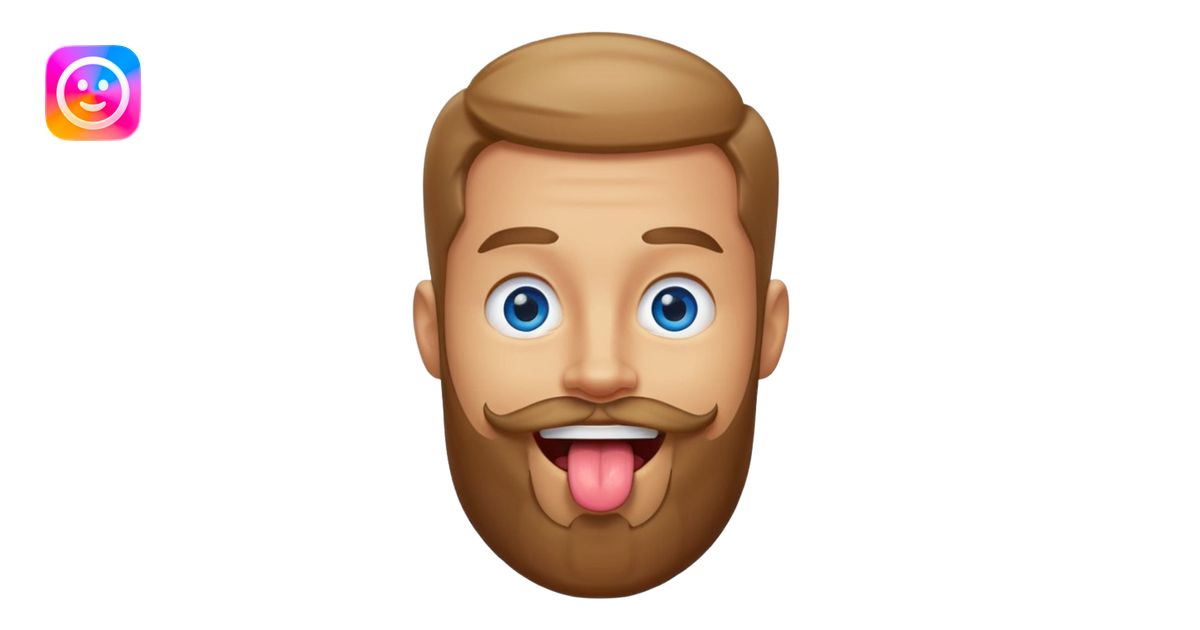 Man with beard sticking tongue out emoji | AI Emoji Generator