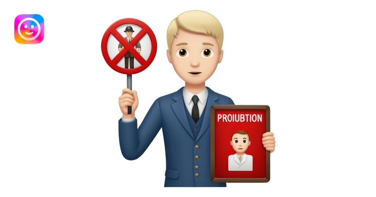 A white man showing a prohibition sign emoji | AI Emoji Generator