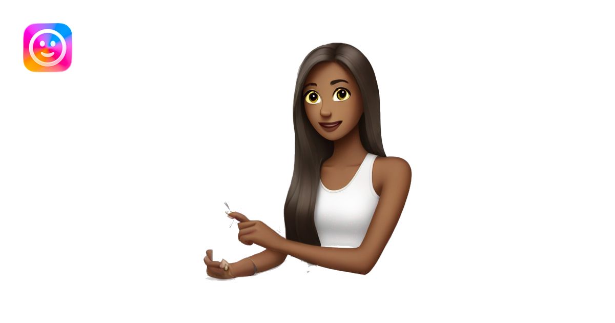 Brunette Girl getting a manicure at nail salon emoji | AI Emoji Generator
