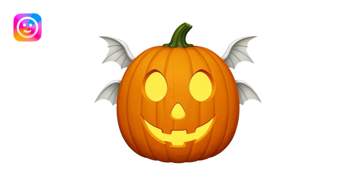 jack-o'-lantern with white wings and question marks symbols in the eyes ...