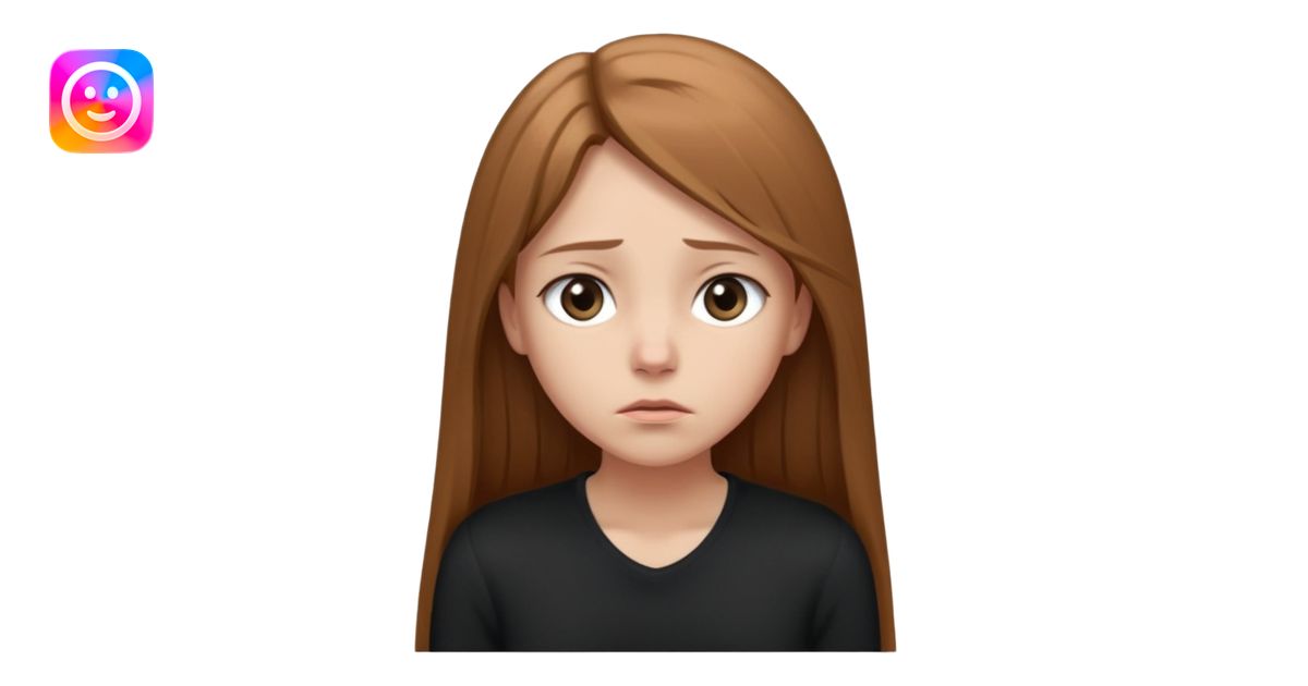 emoji of a girl with long, straight light brown hair, fair skin, soft ...