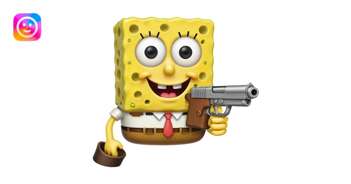 SpongeBob holding a gun emoji | AI Emoji Generator