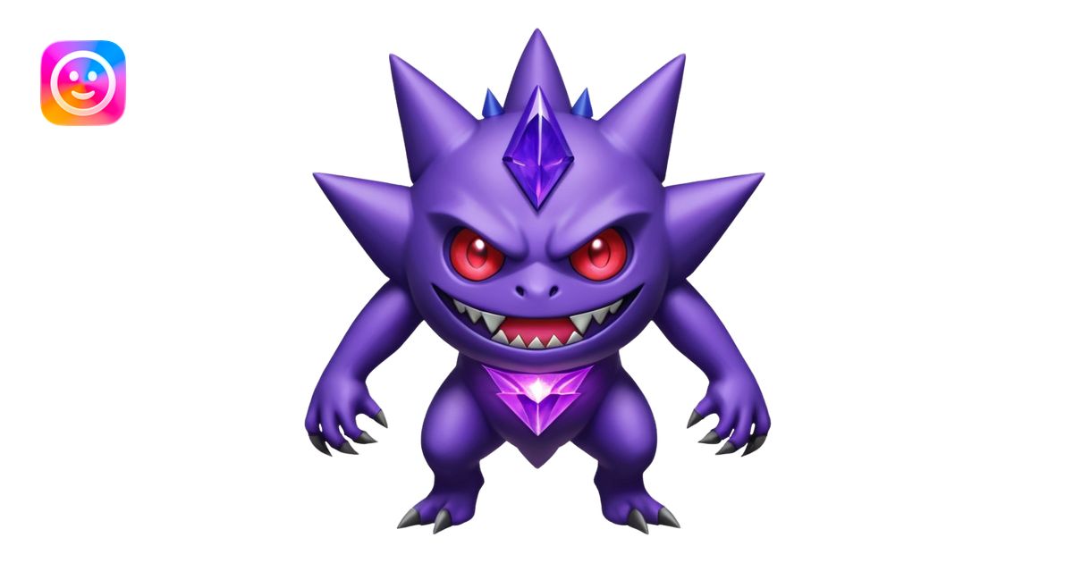 Gengar-Sableye-Genesect-fusion (full body) emoji | AI Emoji Generator