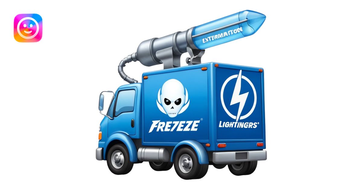 Mr. Freeze’s lightning Bug busters exterminators moving truck emoji ...