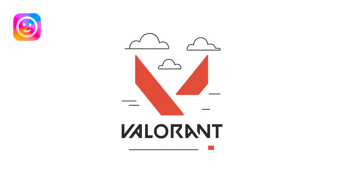 Valorant logo, iconic V, clean lines, red and black, professional ...