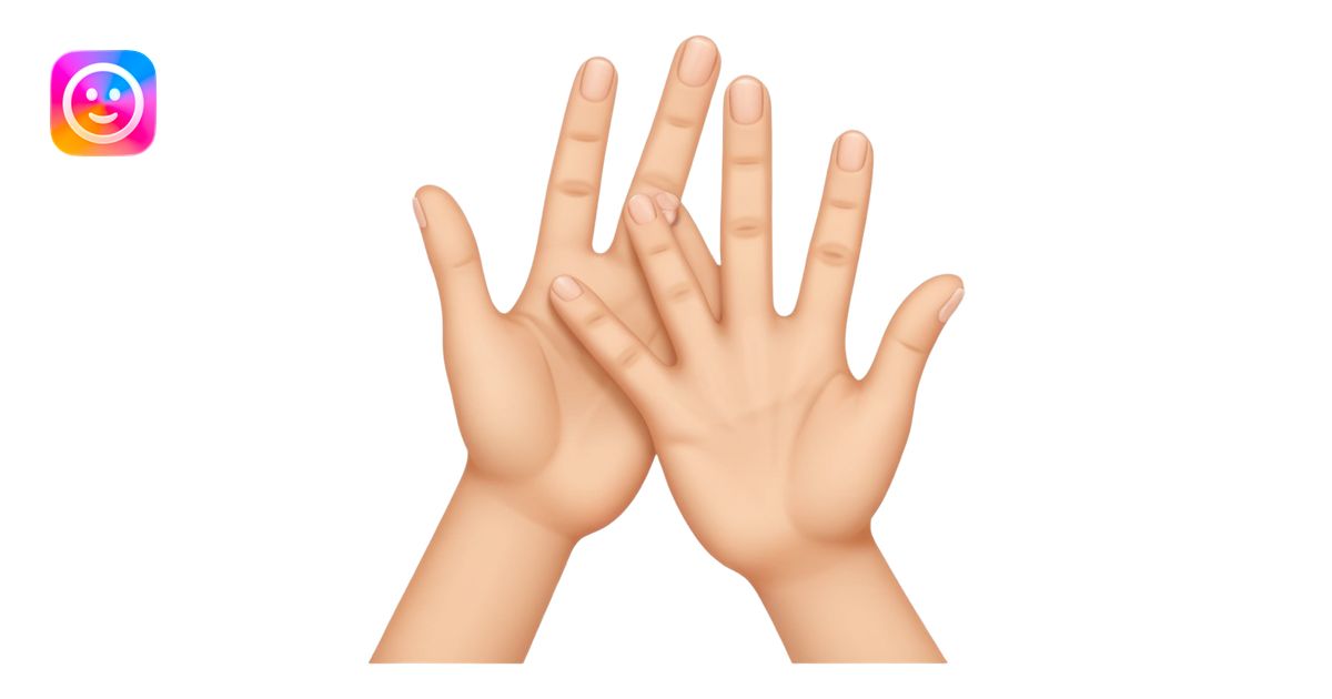 Two hands touching all finger tips emoji | AI Emoji Generator