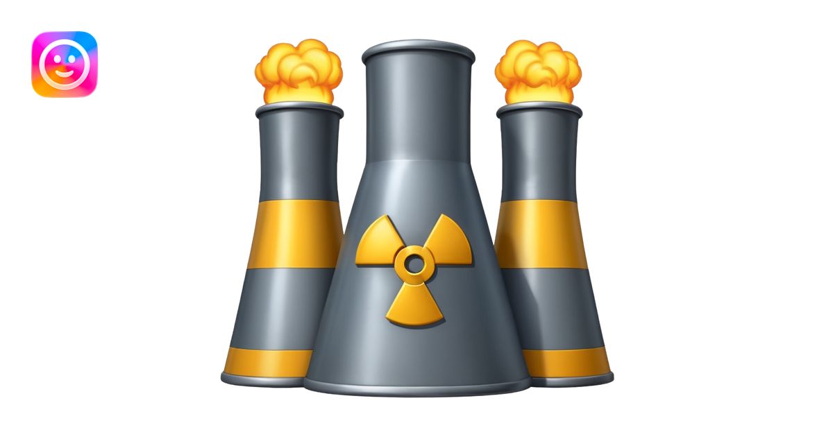 realistic nuclear power plant with 6 nuclear core emoji | AI Emoji ...