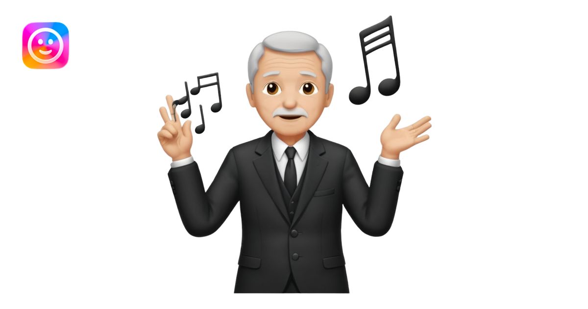 old man music conductor emoji | AI Emoji Generator